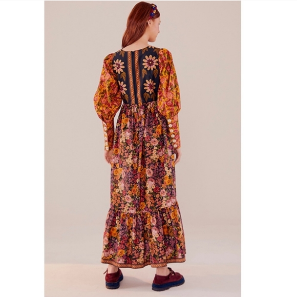 FARM Rio | Dresses | Farm Rio Flowers Garden Floral Maxi Dress Long ...